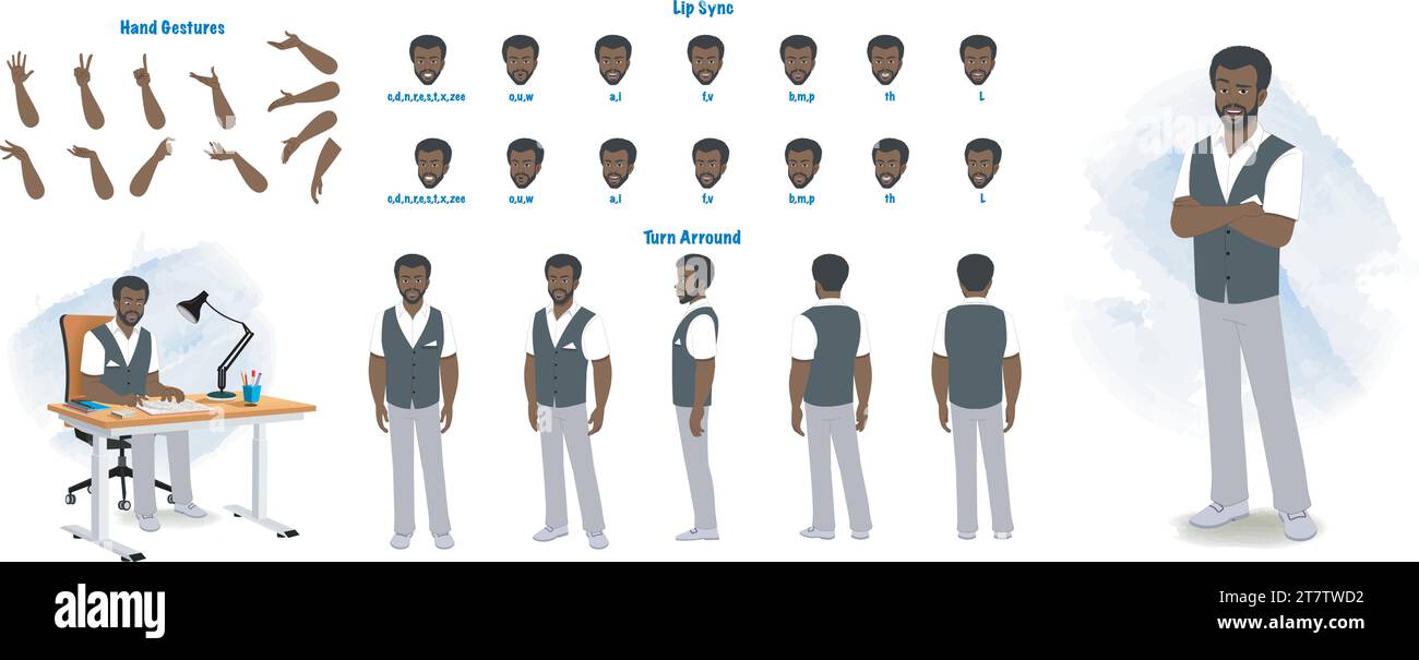 African/ american teacher, professor model sheet. Teacher creation set. Teacher turnaround sheet ...