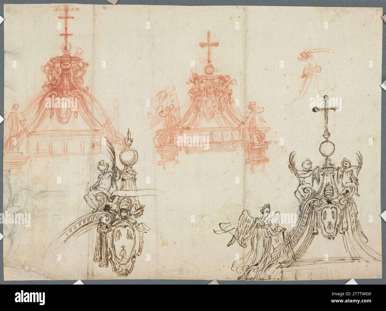 Gianlorenzo Bernini Rome, San Pietro in Vaticano, sketches for the ...