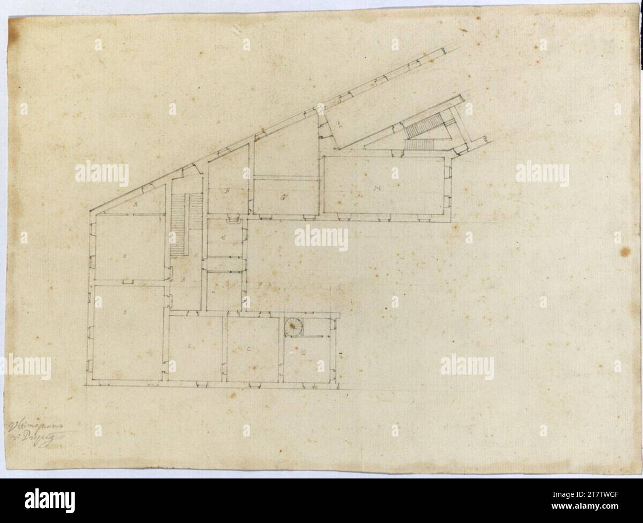 Francesco Borromini (Entwerfer in) Roma, Fide Propaganda College, Palazzo Ferraini, Grundriss ...