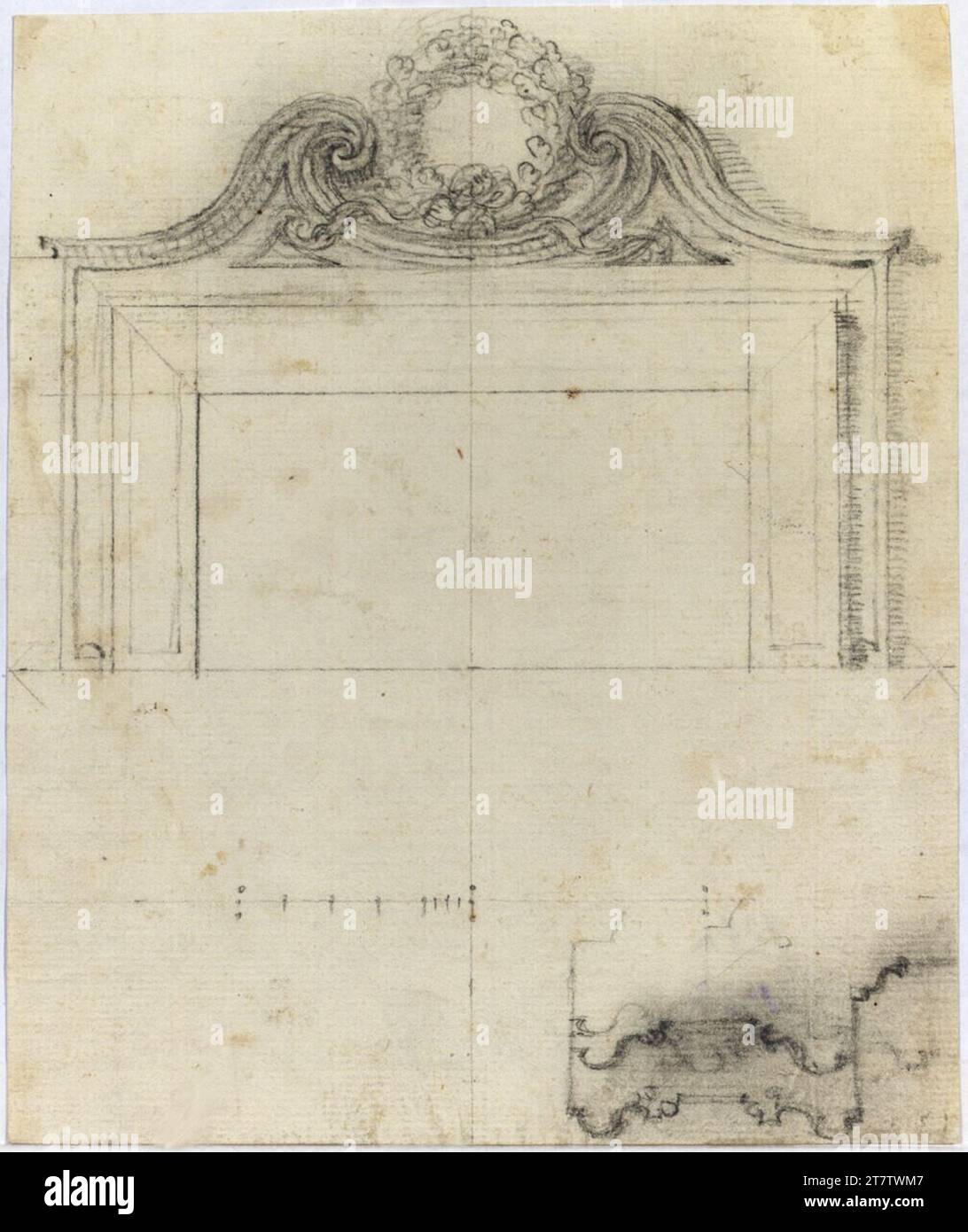 Francesco Borromini (Zeichner in) Roma, Fide Propaganda College, Kamin ...