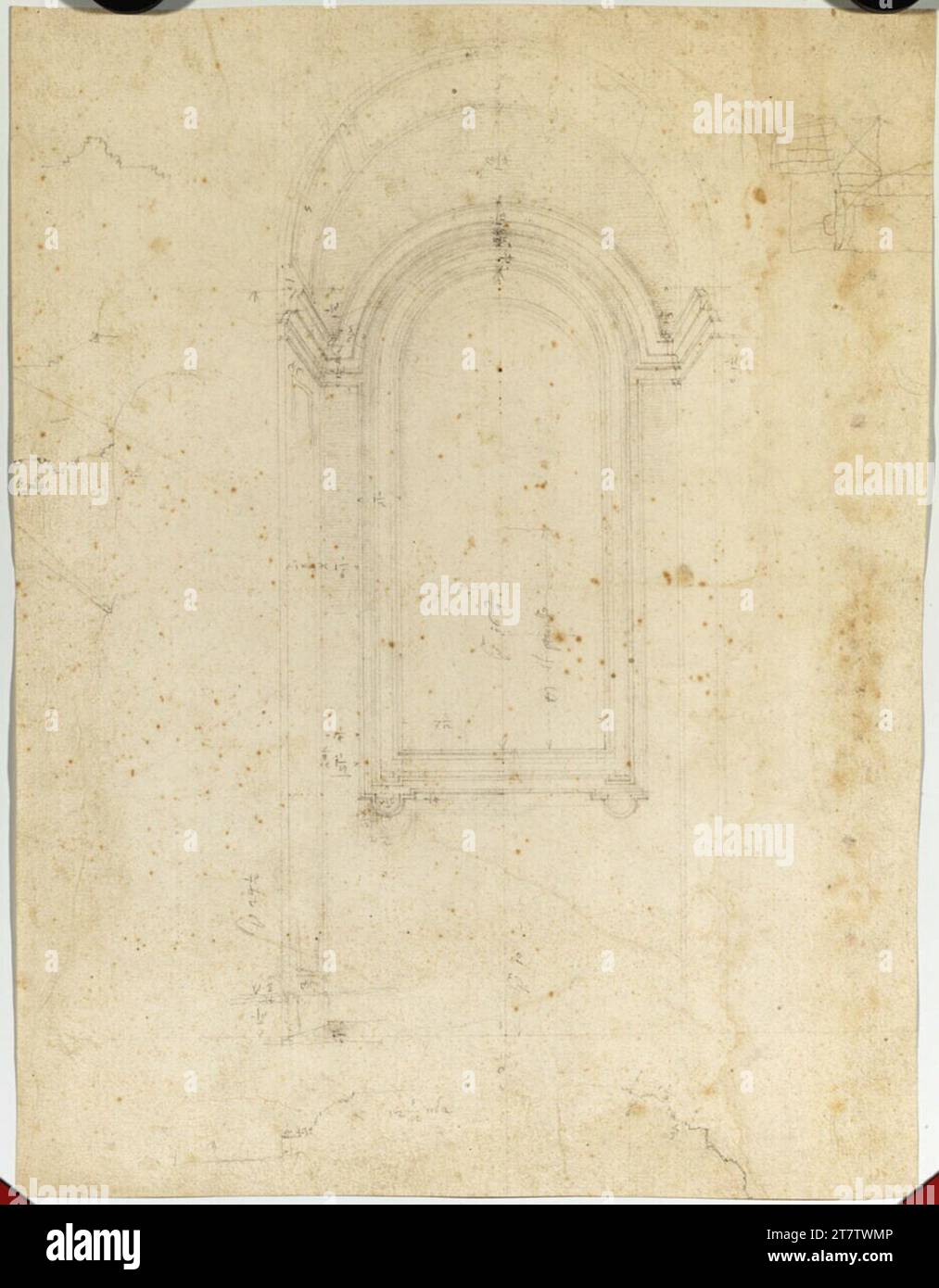 Francesco Borromini (Zeichner in) Rom, Palazzo Barberini, Vestibule ...