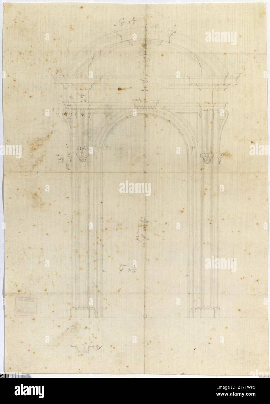 Francesco Borromini (Entwerfer in) Rome, Palazzo Barberini, Hauptaal, portal of the connecting ...