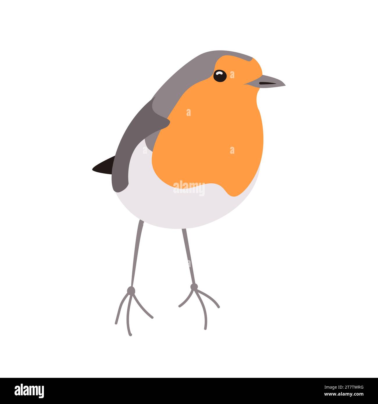 Cute robin bird. Cartoon isolated vector illustration Stock Vector ...