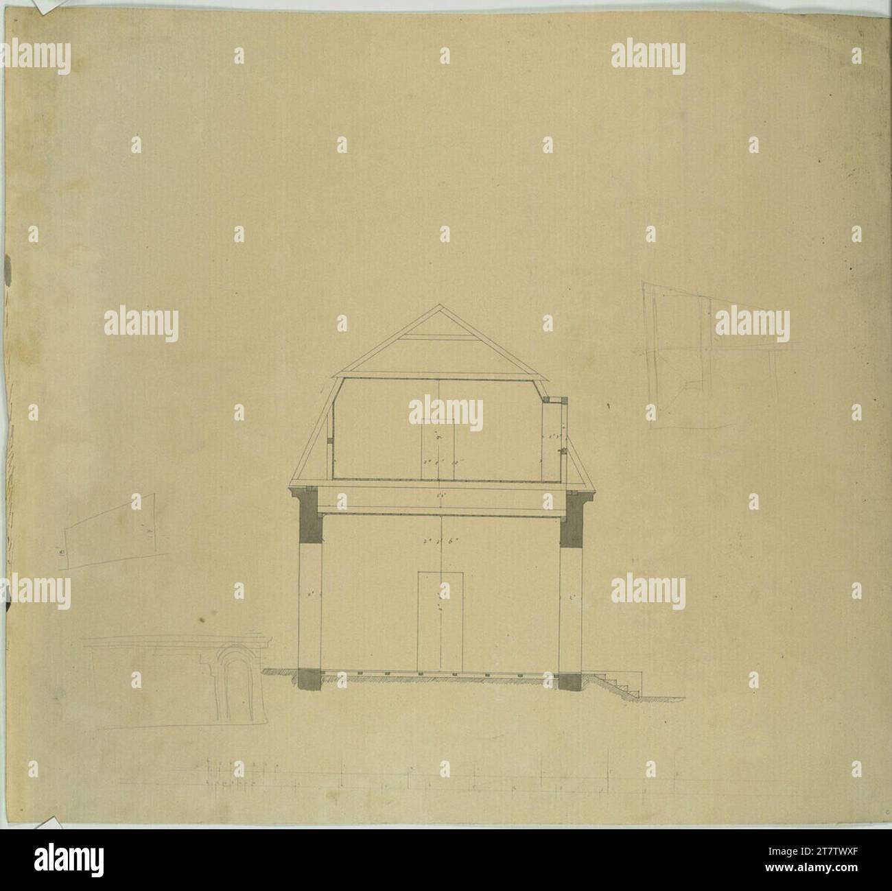 Carl von Hasenauer Baroque Building with a courtyard, garden side ...