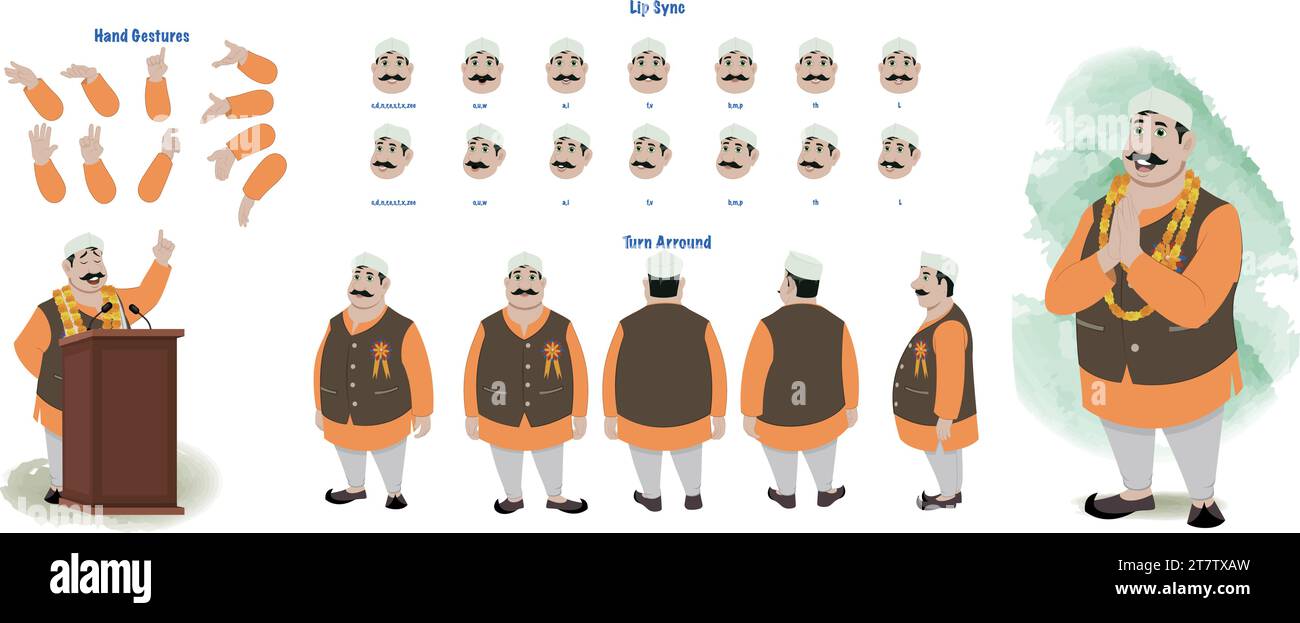 An Indian politician, leader model sheet. Politician creation set ... An Indian politician, leader model sheet. Politician creation set ...