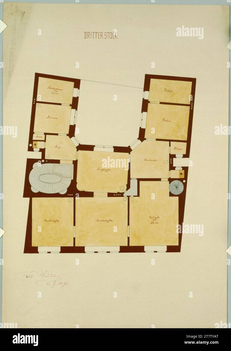Carl von Hasenauer Rental house design with corrections from Sicard von ...