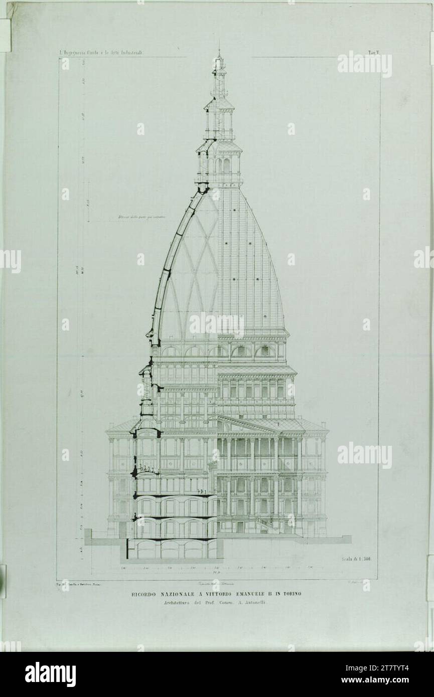 Alessandro Antonelli Turin, mole Antonelliana, on the tear and cross ...