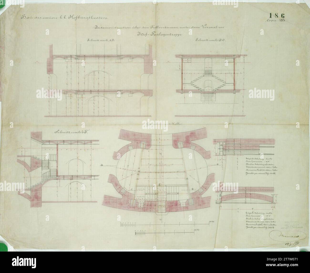 Carl von Hasenauer Vienna I, Burgtheater, cellar rooms under the pre ...