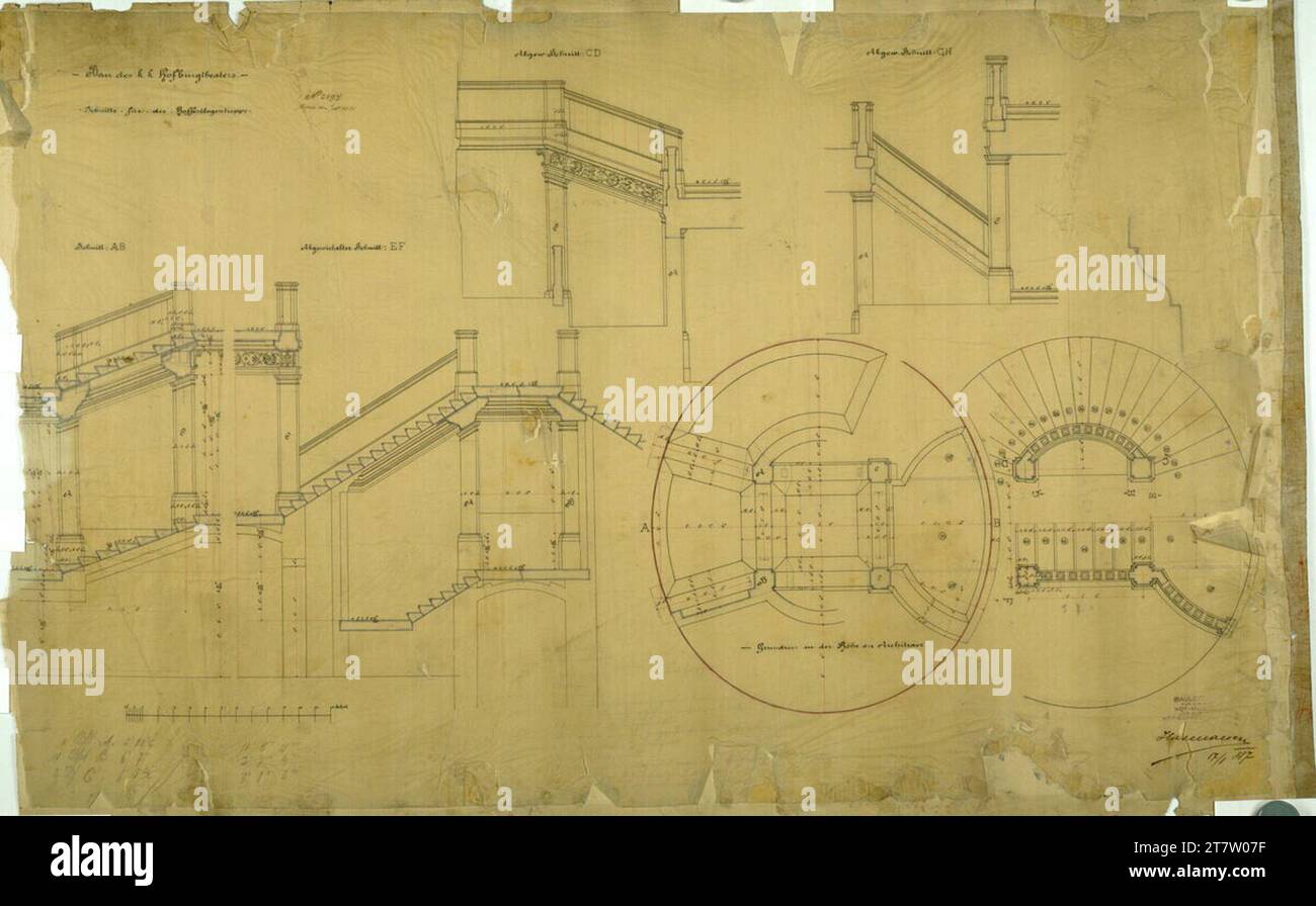 Carl von Hasenauer Vienna I, Burgtheater, stairs to the Hof-Festloge ...