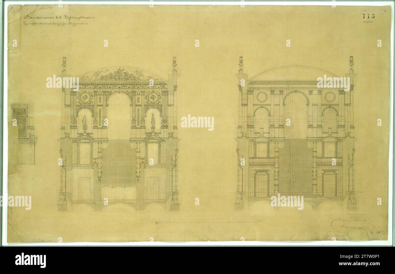 Carl von Hasenauer Vienna I, Burgtheater, side wings, splendid stairs ...