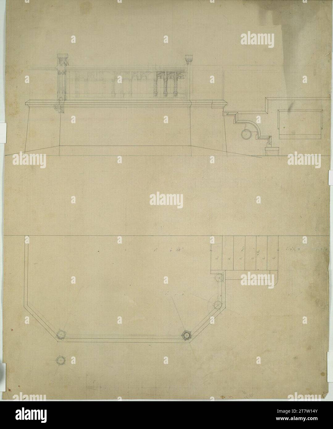 Carl von Hasenauer Design for a polygonal garden terrace with neo ...