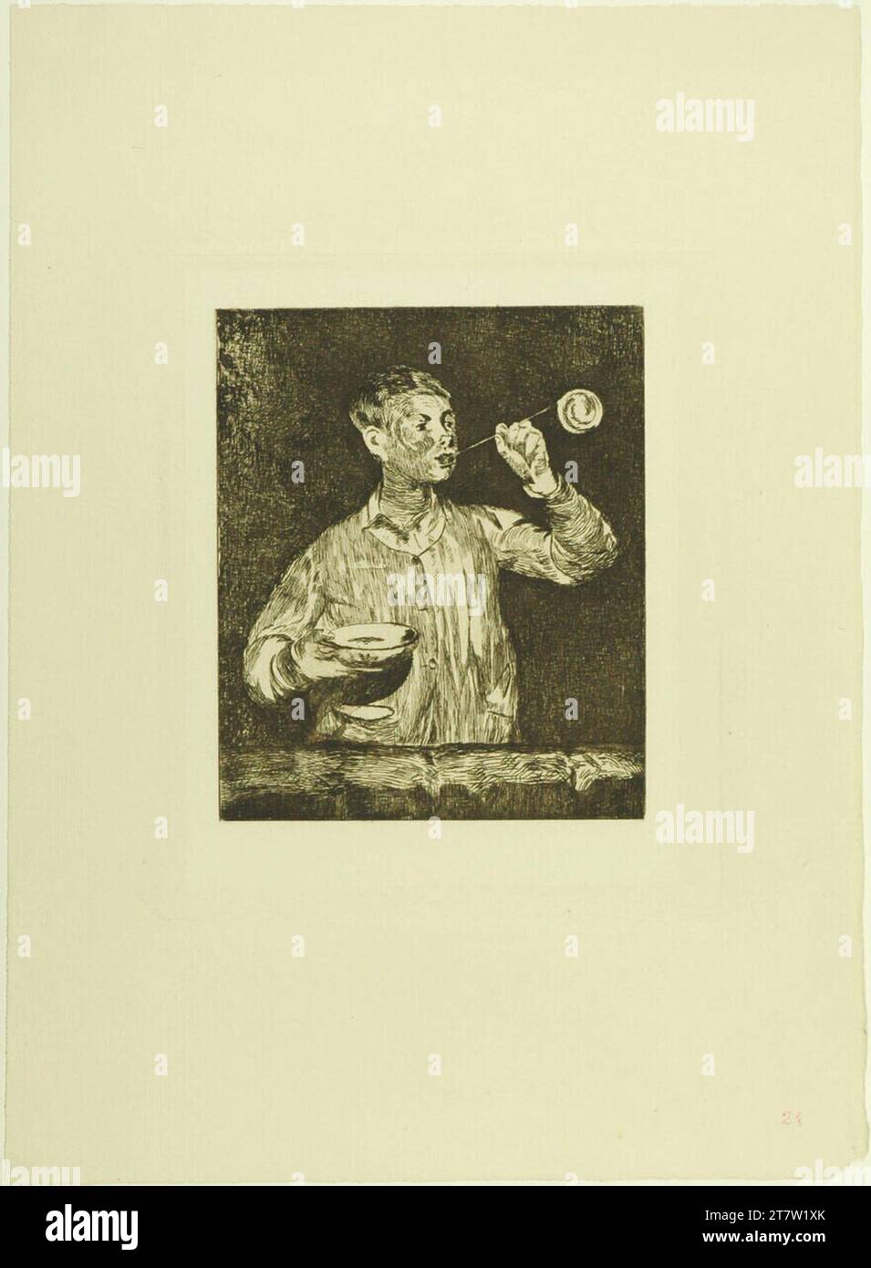 Edouard Manet Thirty water - strong original; Kid making a soap bubble ...