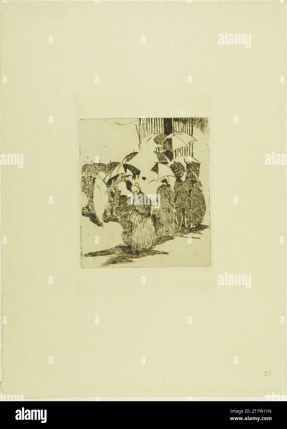 Edouard Manet Thirty water - strong original; The tail in the butcher's shop. etching 1871 / ...