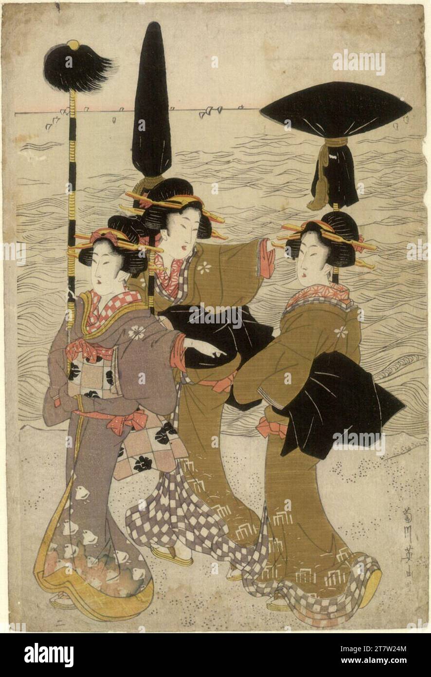 Kikugawa Eizan Train of the princess. Colored woodcut Stock Photo - Alamy