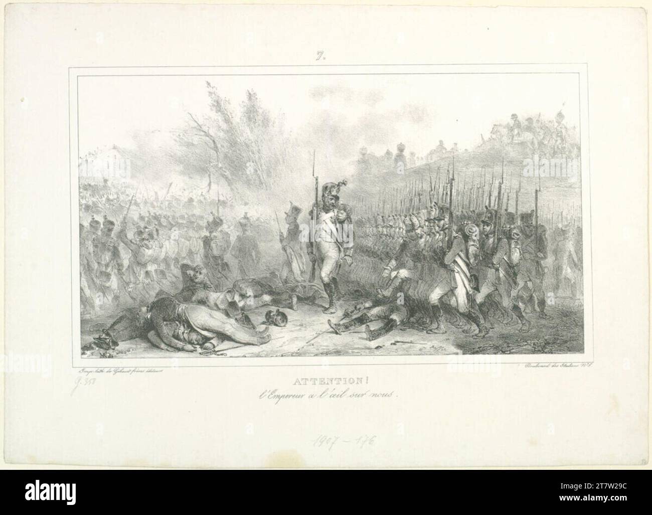 Auguste Raffet Attention!. Lithography 1832 , 1832 Stock Photo - Alamy