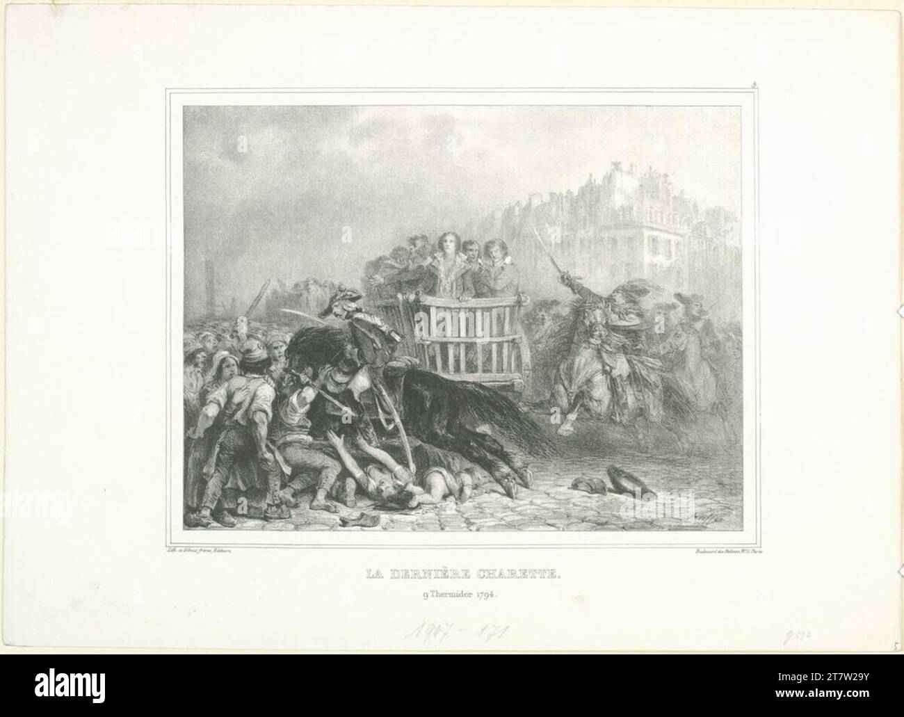 Auguste Raffet The last charette, 9 Thermidor 1794. Lithography 1835 ...