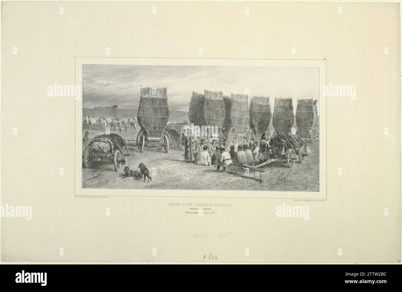 Auguste Raffet Stop a Moldovan Carvane, carrying coal, Bessarabia ...