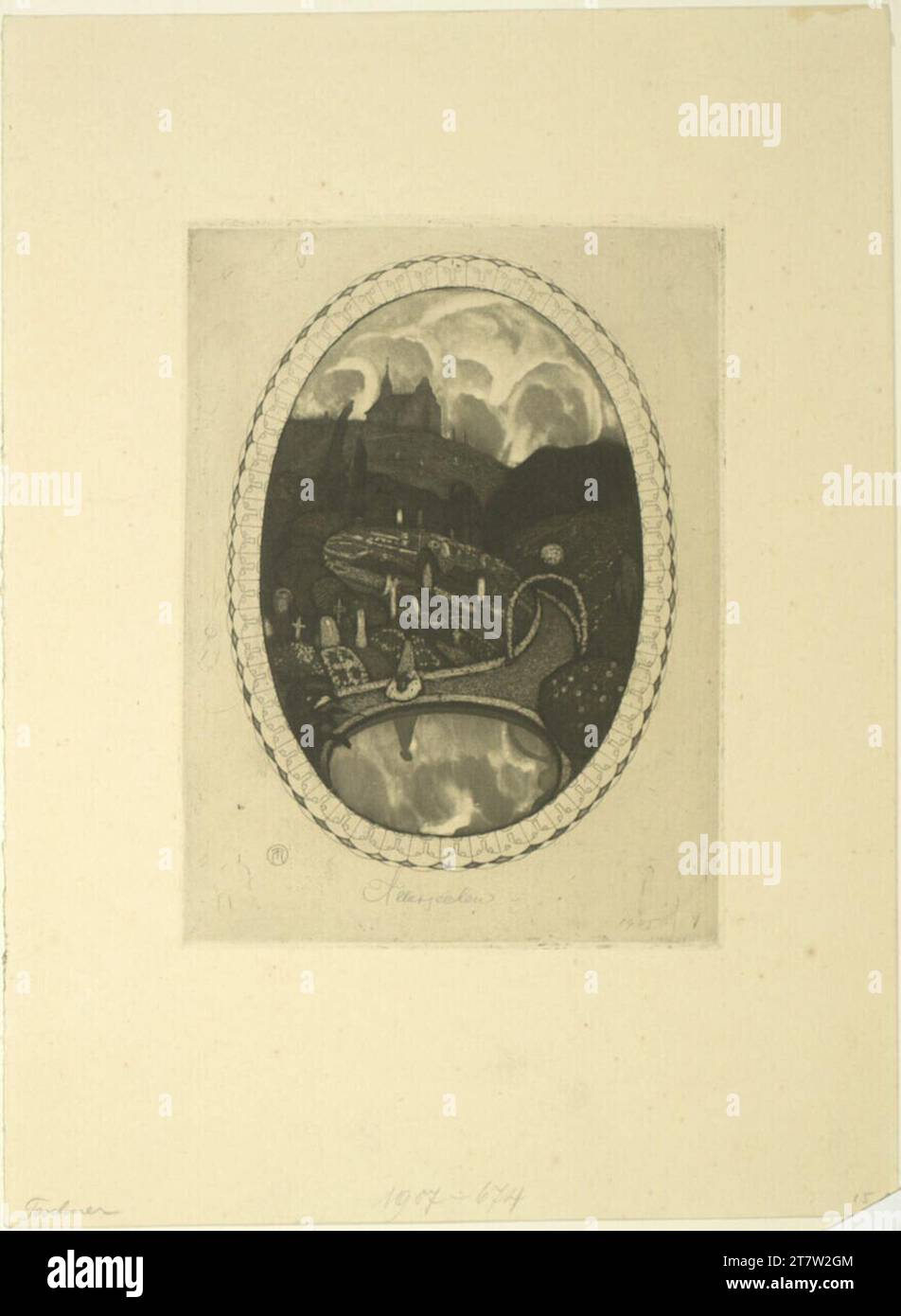 Richard Teschner Allotted. Etching, aquatint 1905 , 1905 Stock Photo ...