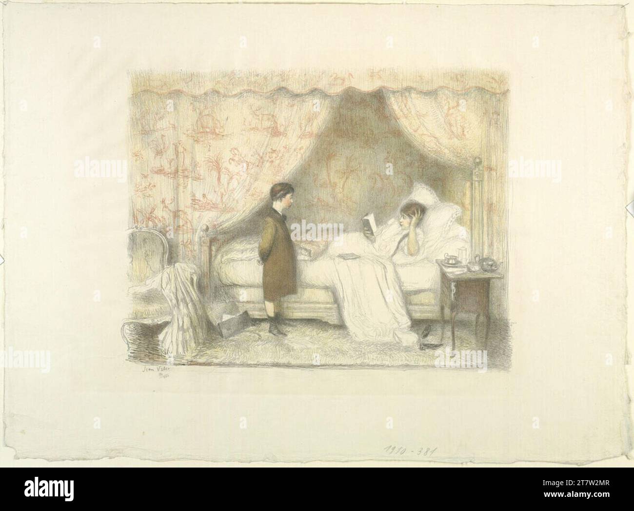 Jean Veber The lecon. Color around 1900 Stock Photo - Alamy