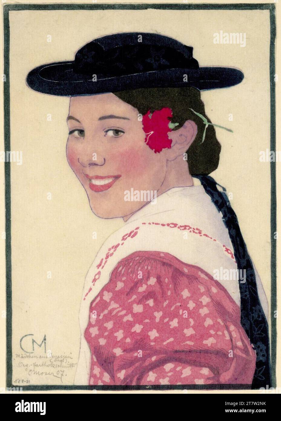 Carl Moser Girls from Jenesien. Color cutting; Japanese paper 1907 ...