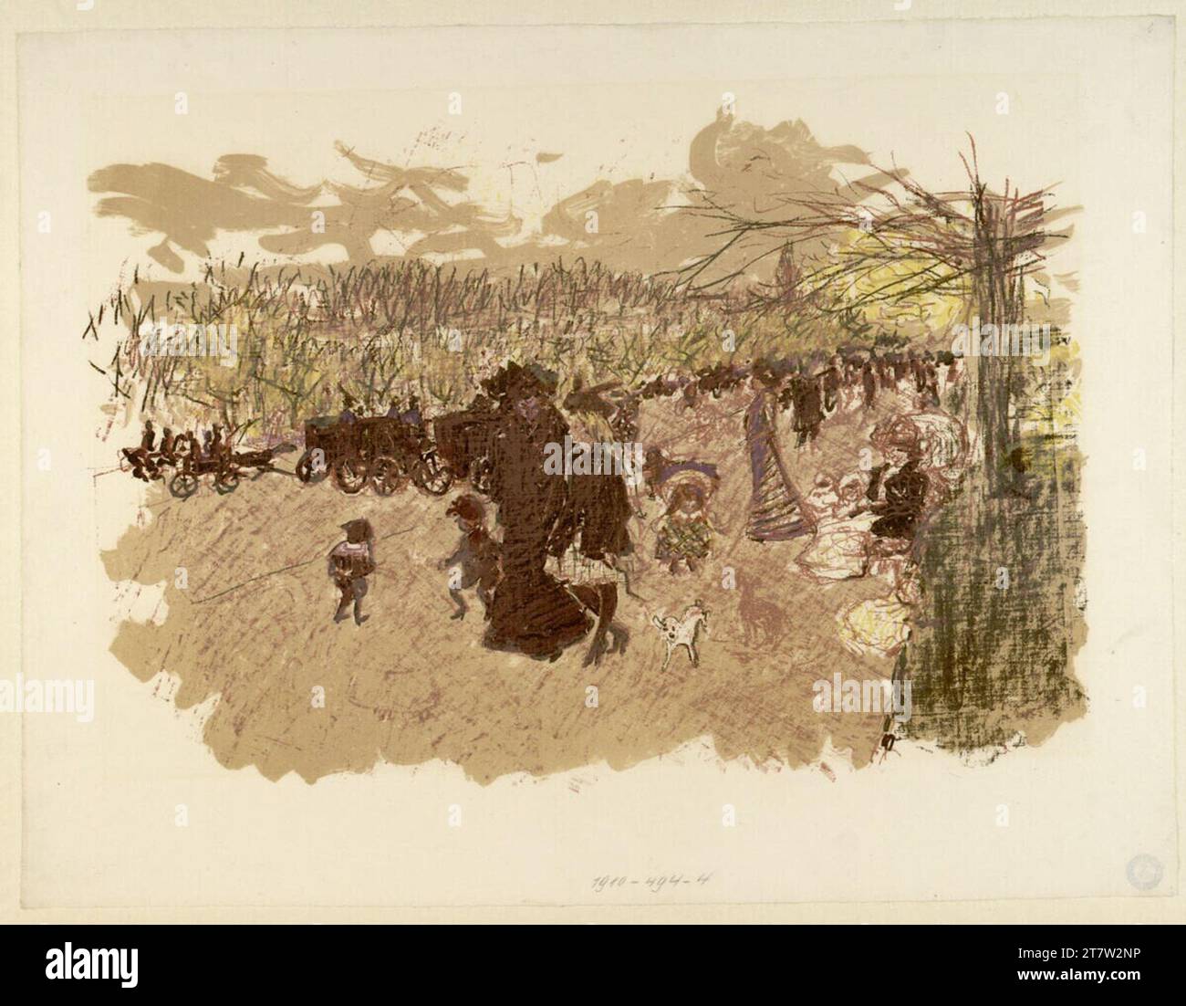 Pierre Bonnard Street in the Park de Boulogne. Color 1898 , 1898 Stock ...