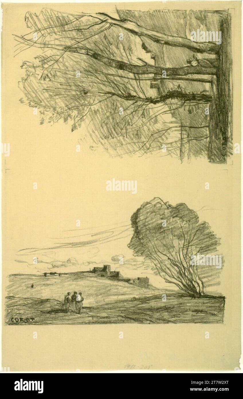 Jean-Baptiste Camille Corot The outer work; Reading under trees ...