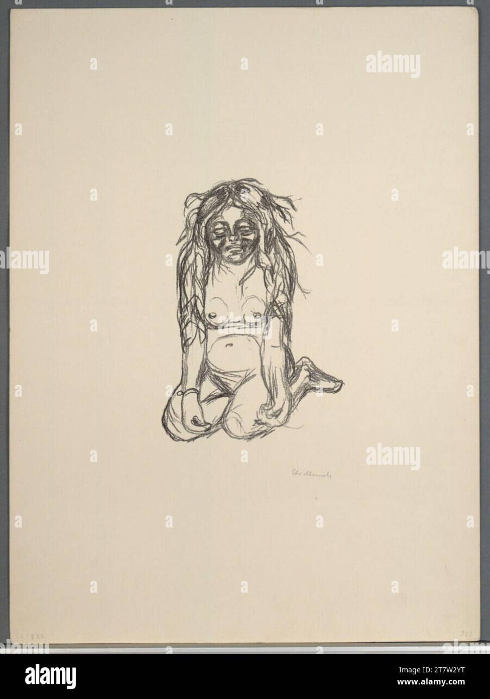 Edvard Munch Omega cries. Lithography 1908-1909 , 1908/1909 Stock Photo ...