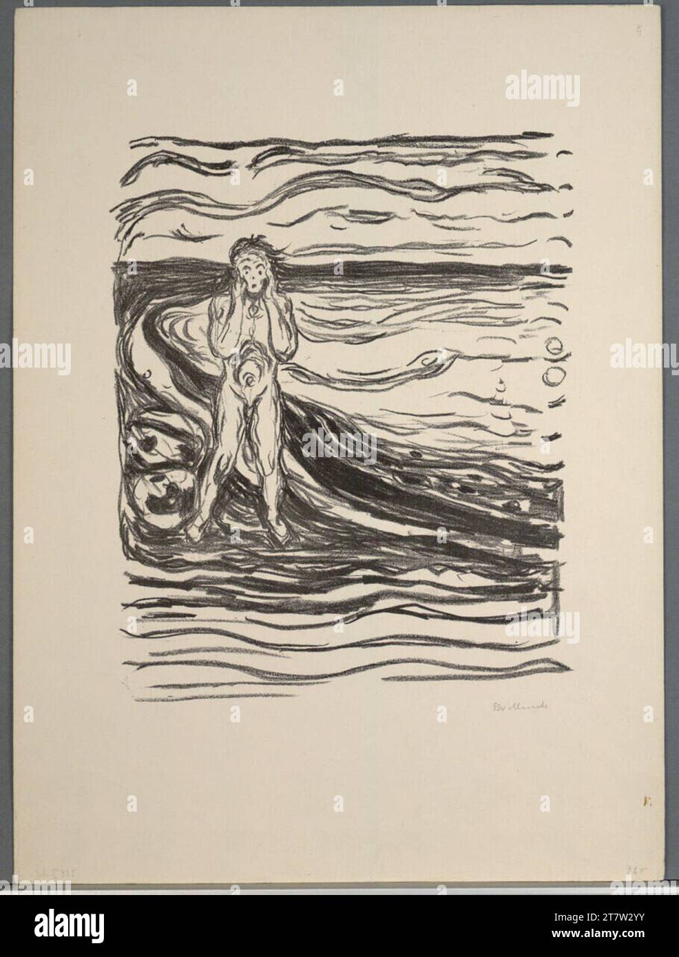 Edvard Munch The despair. Lithography 1908-1909 , 1908/1909 Stock Photo ...