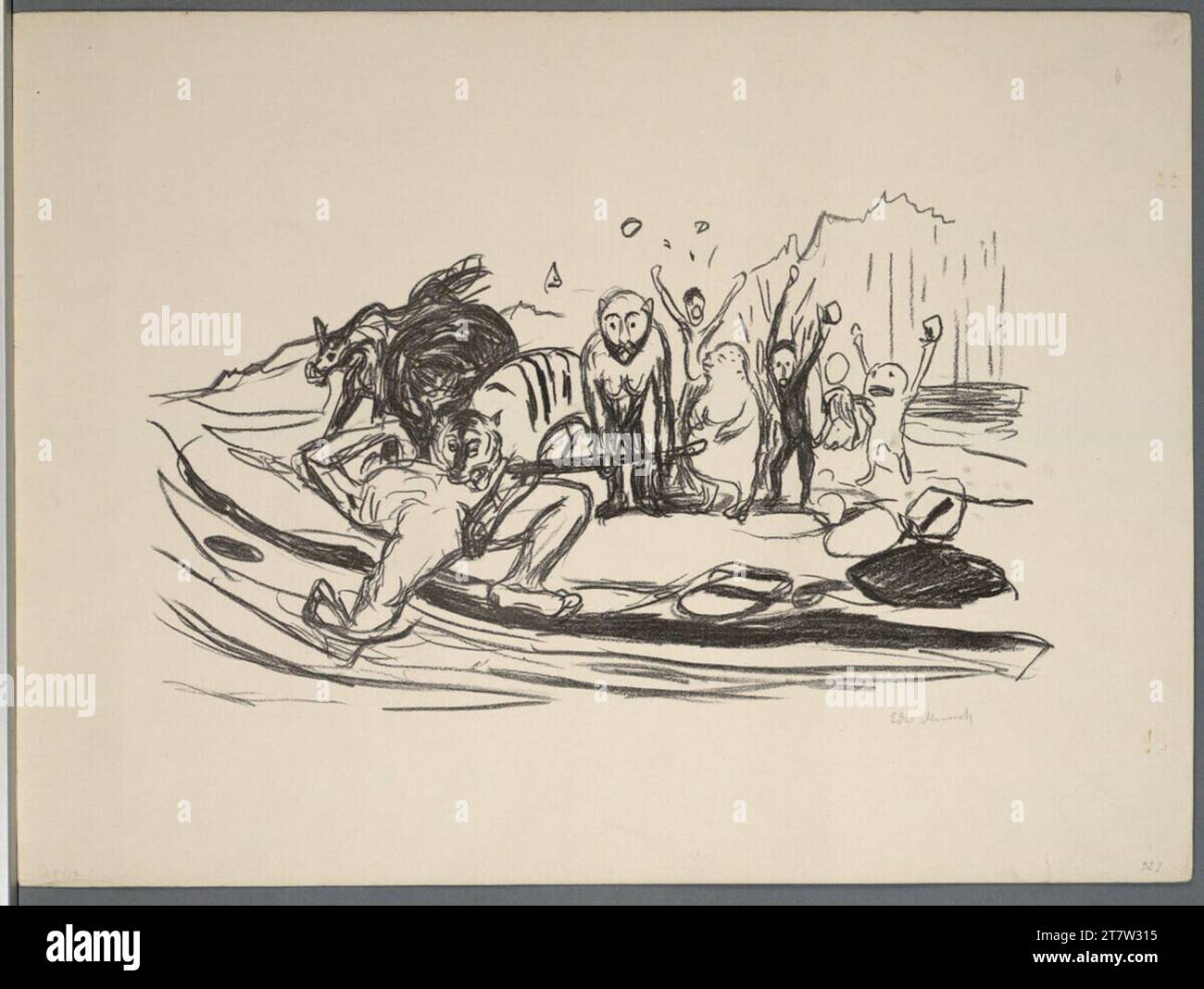 Edvard Munch Alfas tod. Lithography 1908-1909 , 1908/1909 Stock Photo ...