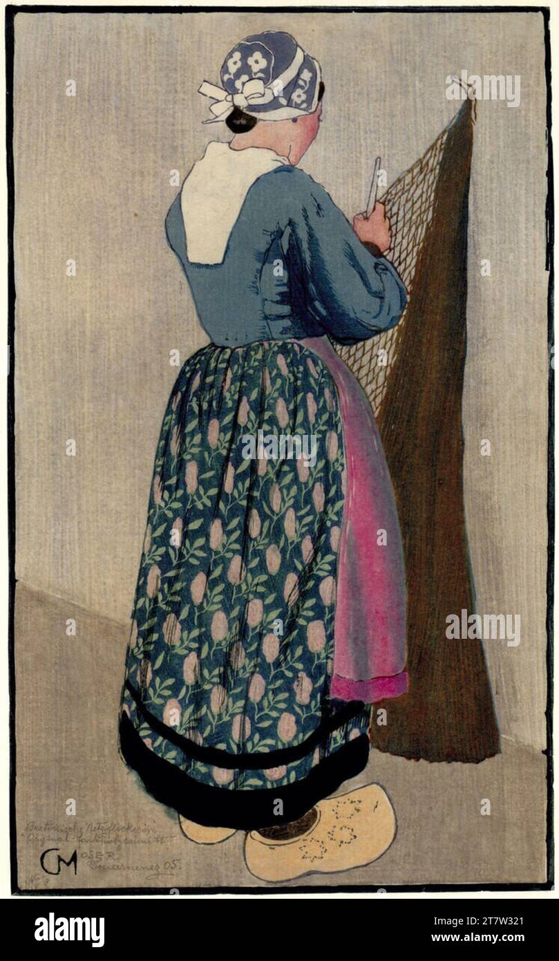 Carl Moser Breton network flicker. Color cutting on japan paper paper ...