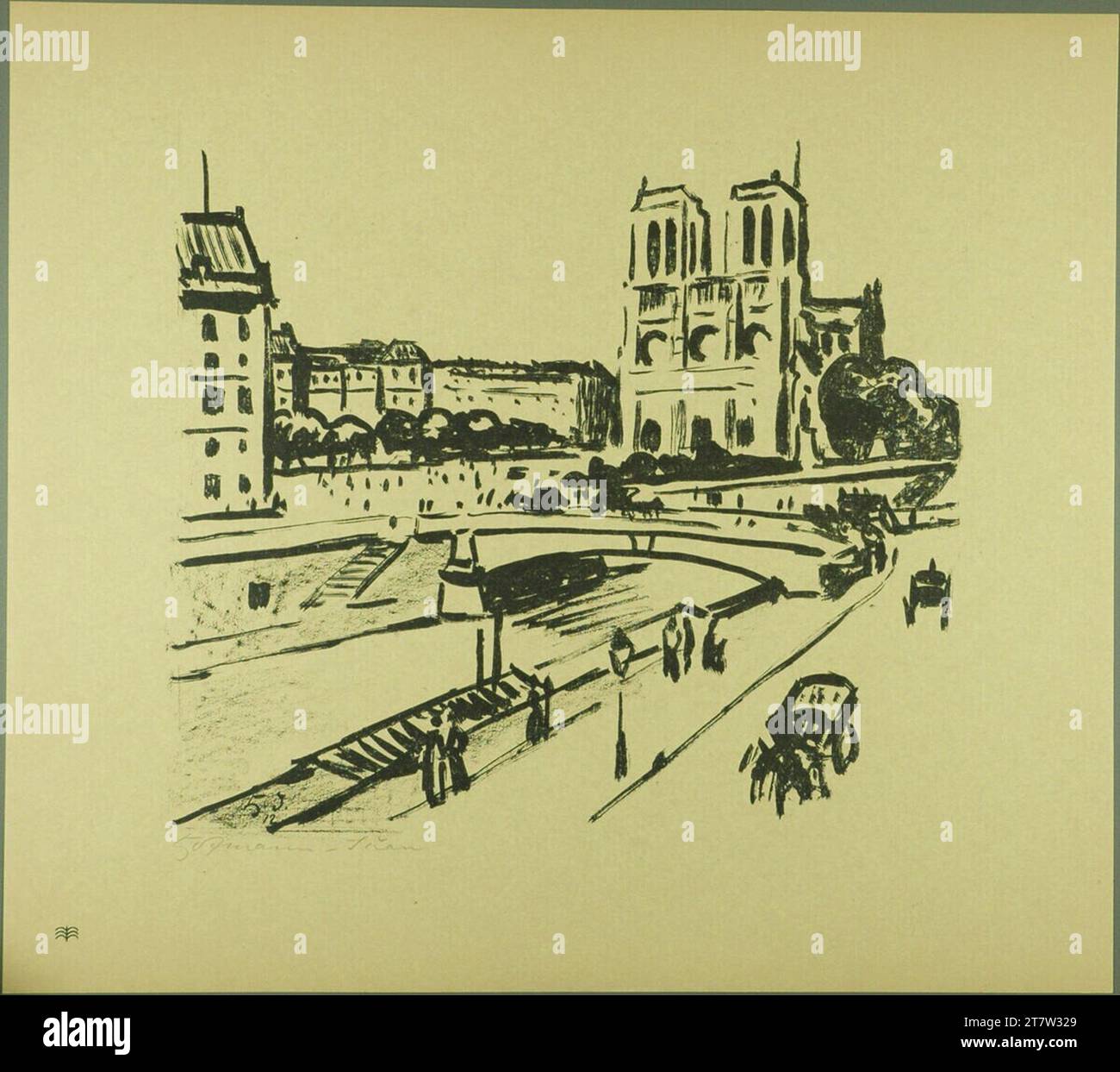 Fritz Max Hofmann-Juan SEMA-MAPP; Notre Dame de Paris. Lithography 1912 ...