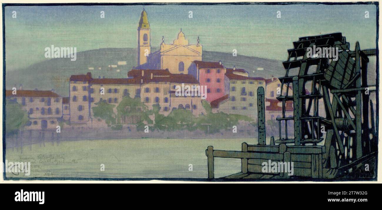 Carl Moser Parona Valpolicella. Color cutting; Japanese paper 1912 ...