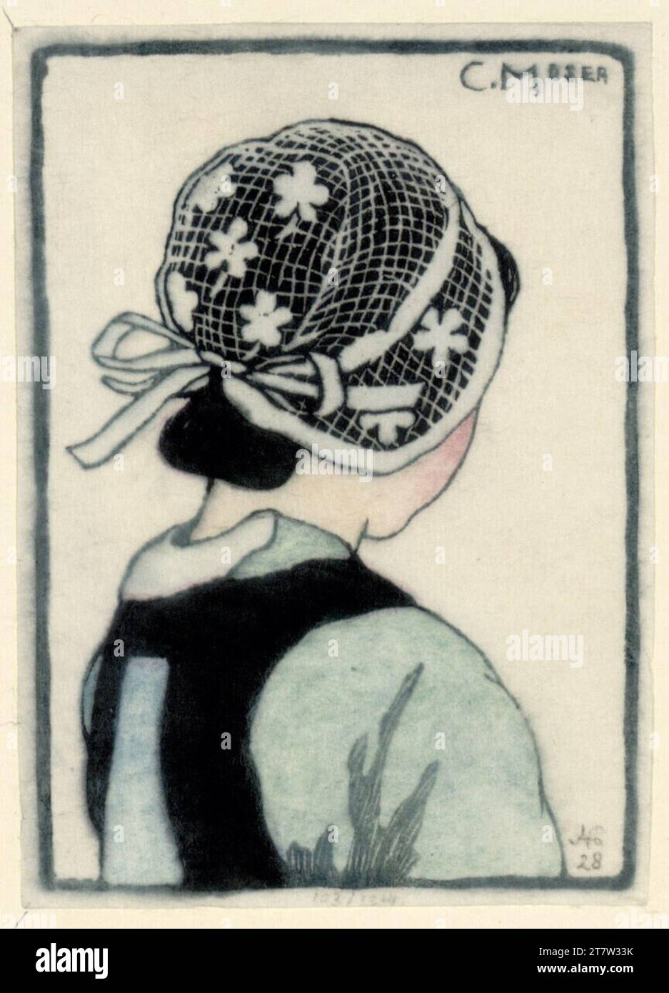 Carl Moser Breton child with a hood. Color cutting; Japanese paper ...