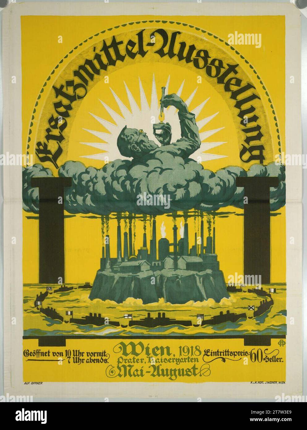 Alfred Offner Spare equipment exhibition; Vienna, 1918; Prater ...