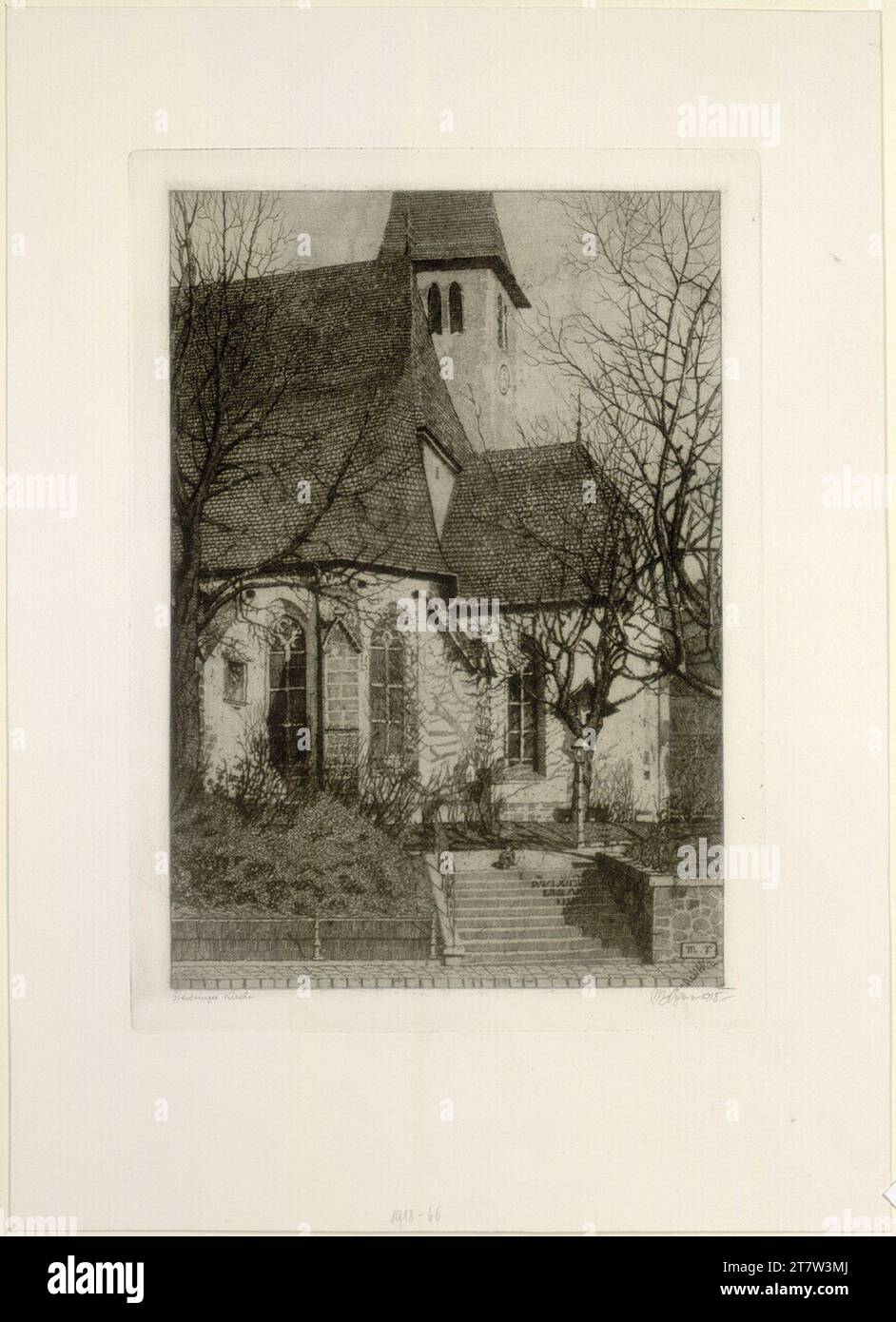 Knight Max von Scherer Knight Sieveringer Church. etching 1918 , 1918 ...