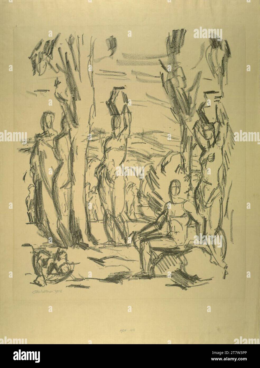 Otto Hettner Water carriers. Lithography 1918 , 1918 Stock Photo - Alamy