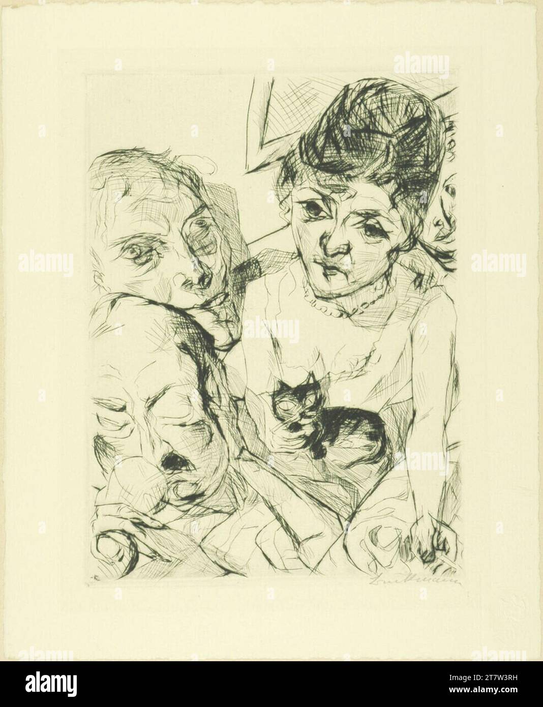 Max Beckmann Faces; The evening. Etching, handmade paper 1916 , 1916 ...