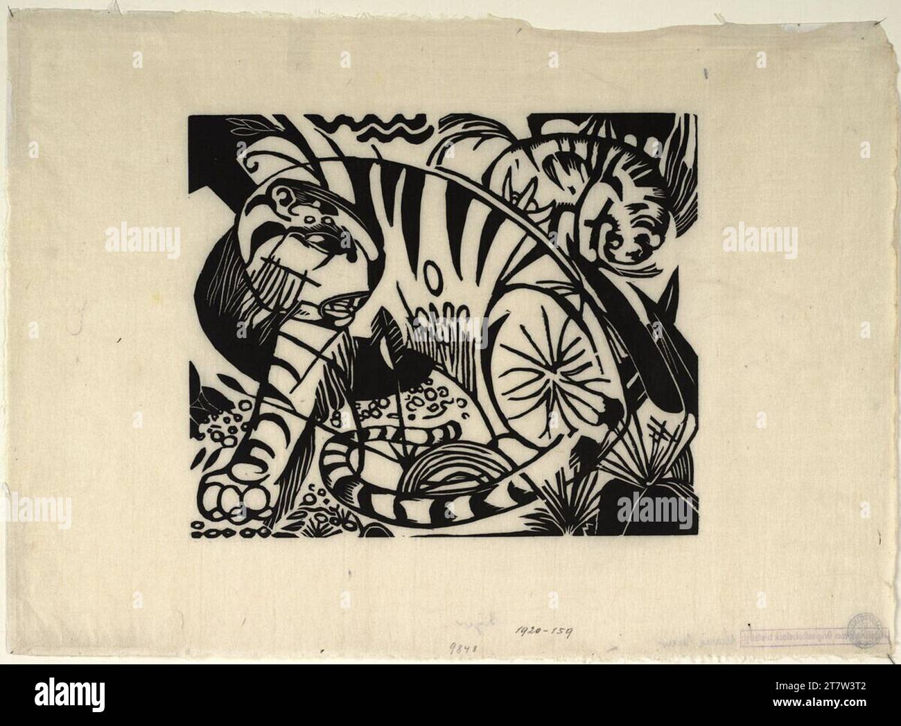 Franz Marc Tiger. Woodcut, Japanese paper 1912 , 1912 Stock Photo - Alamy