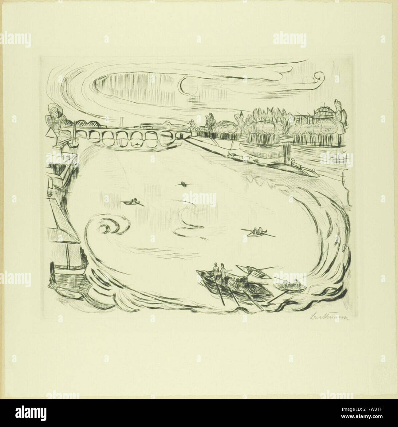 Max Beckmann Faces; Main landscape. Etching, handmade paper 1918 , 1918 ...