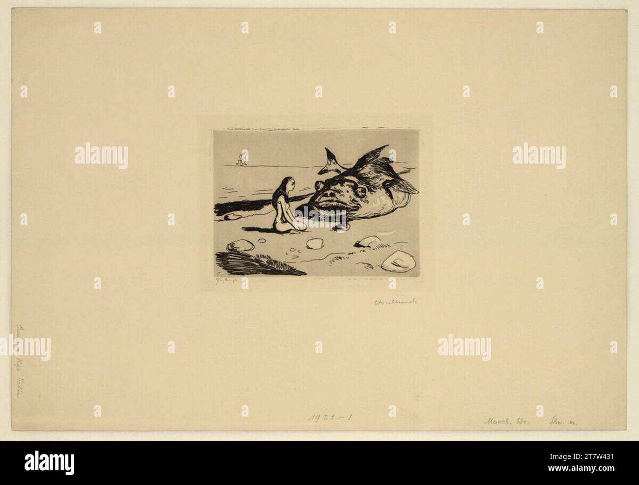Edvard Munch The big cod. Cold and etching on the copper plate 1902 ...