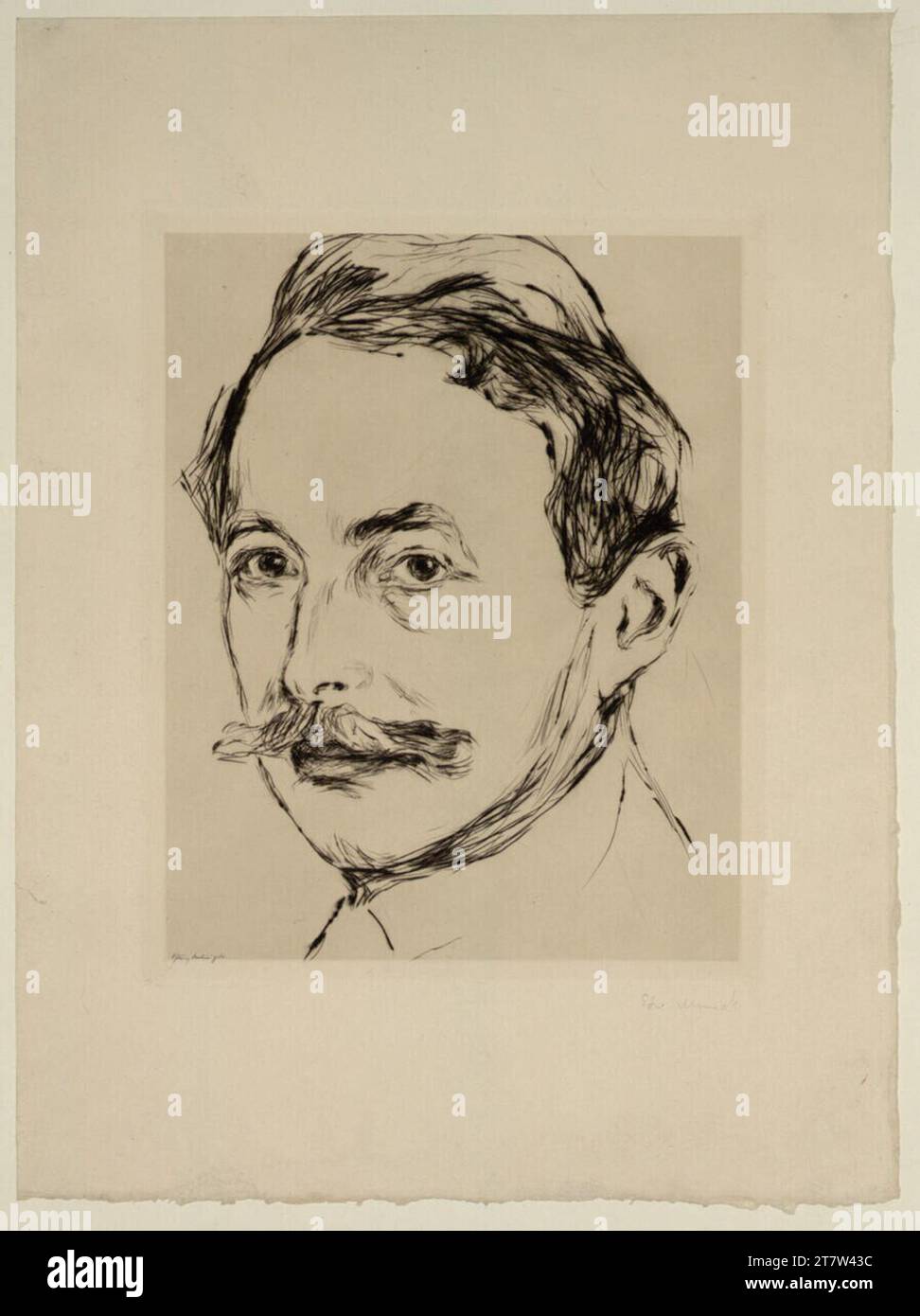 Edvard Munch Dr. Max Linde. Colding on a copper plate in brown black ...