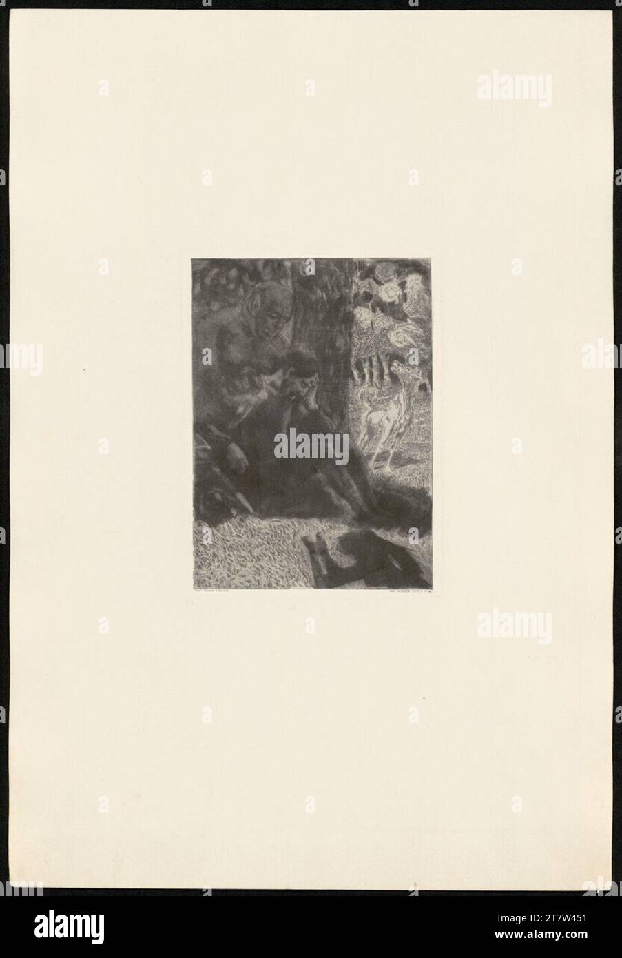 Max Klinger Tent (Rad. Opus XIV) II. Part: Wizard and Knight. etching ...