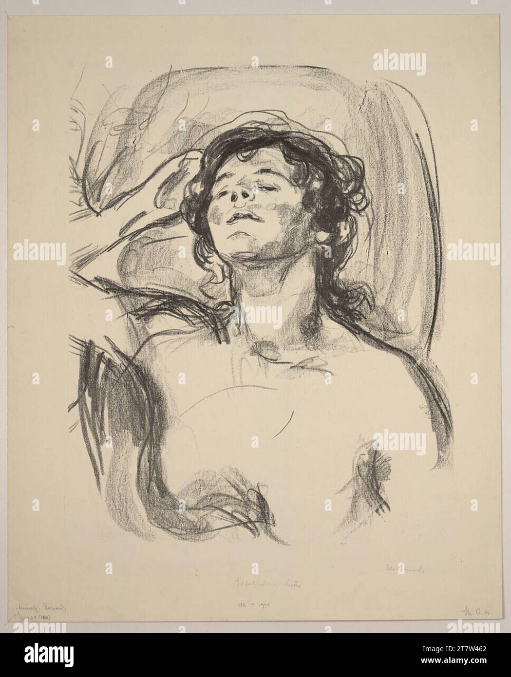 Edvard Munch Push woman (half act). Lithography with litho -series in ...
