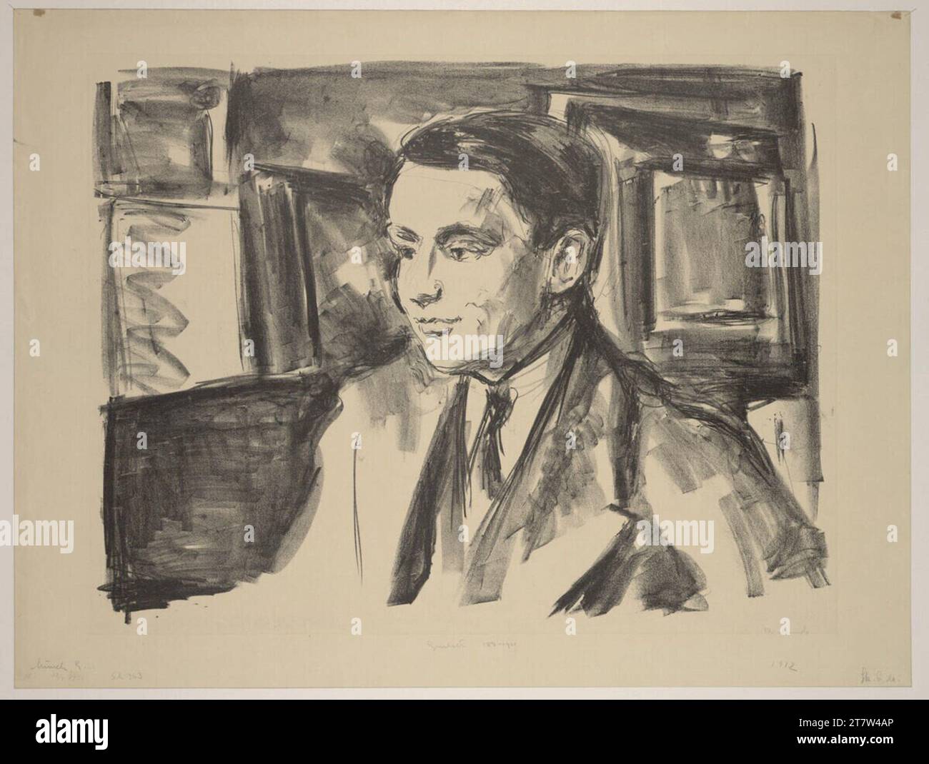 Edvard Munch Wolfgang Gurlitt. Lithography with litho -series in black ...