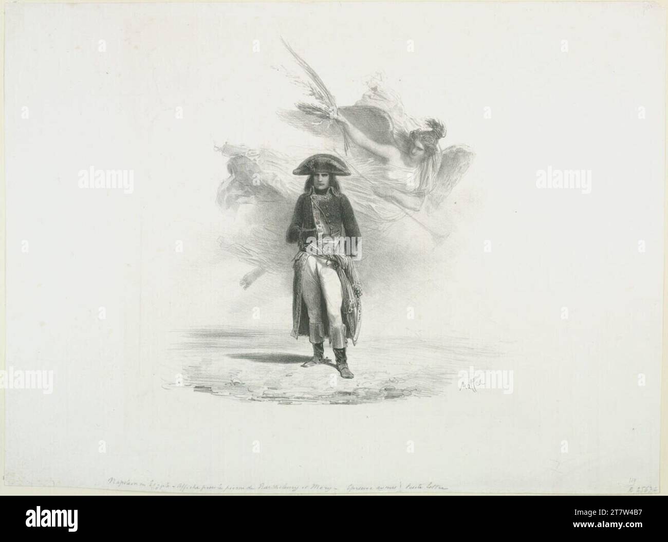 Auguste Raffet Napoleon in Egypt. Lithography 1835 , 1835 Stock Photo ...