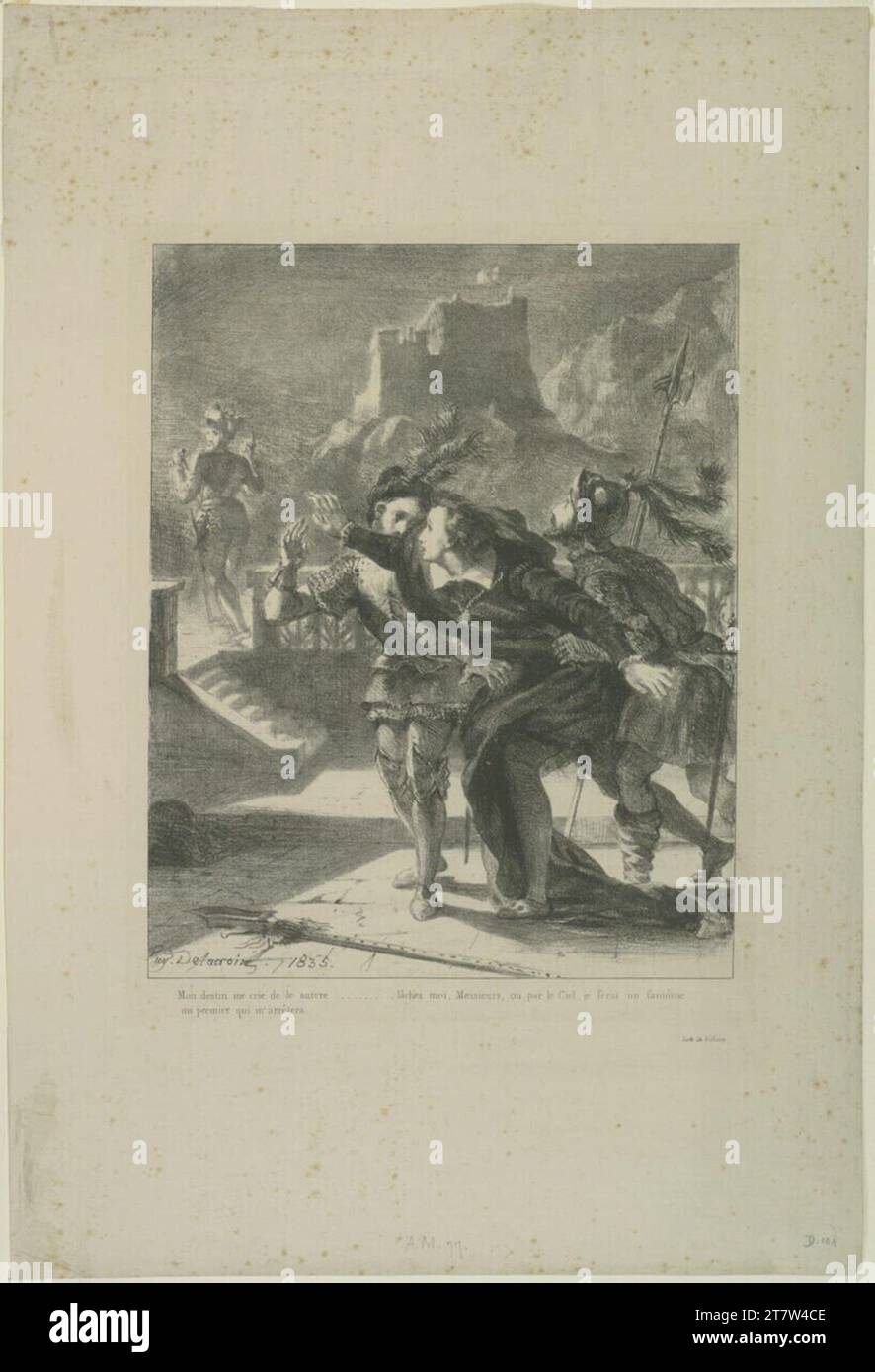 Eugène Delacroix Hamlet wants to follow the shadow of his father (Act ... Eugène Delacroix Hamlet wants to follow the shadow of his father (Act ...