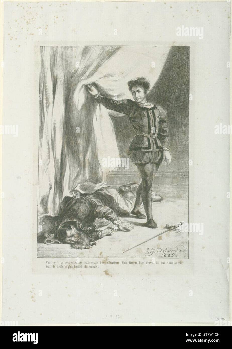Eugène Delacroix Hamlet et le Cadavre de Polonius (Act. 3. Soc. 4 ...