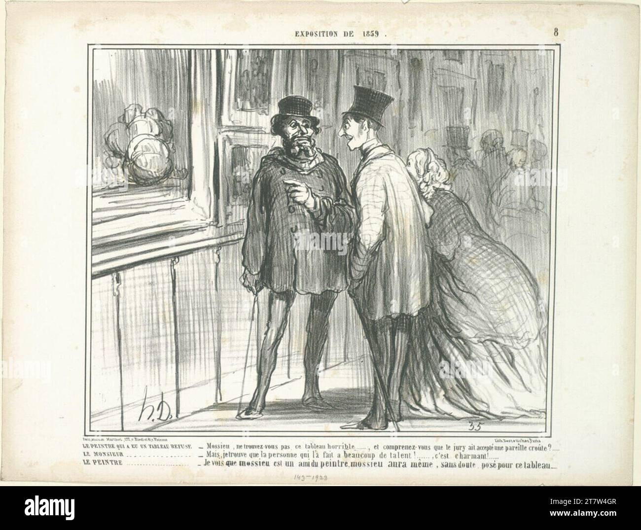 Honoré Daumier The painter who had a refused table. Lithography 1859 , 1859 Stock Photo - Alamy