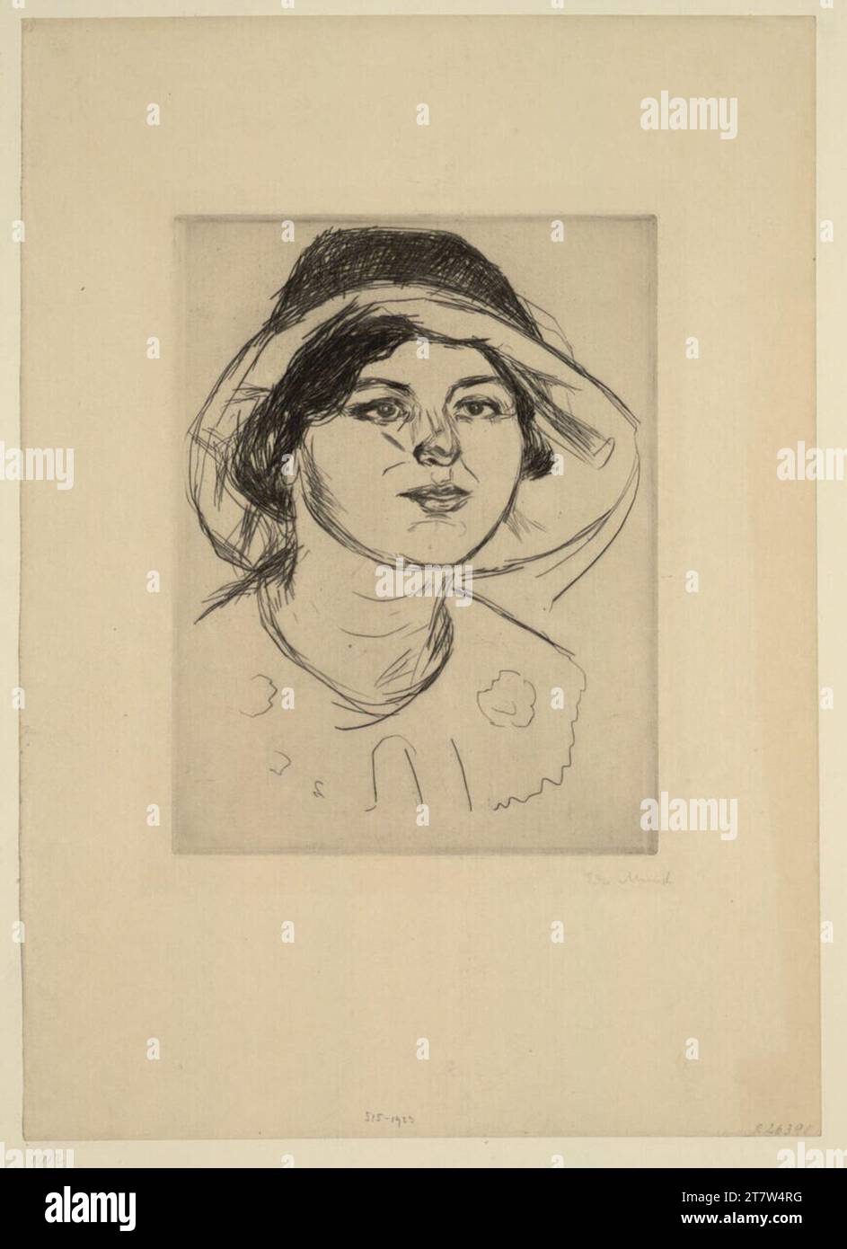Edvard Munch Young girl (celline in the hat). Colding on the copper ...