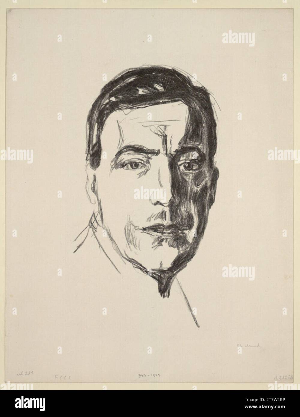Edvard Munch Albrecht Schmidt. Lithography with litho -series in black ...